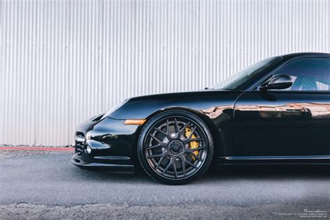 Porsche 911 Turbo 997 Black Brixton Forged Cm16 Targa Wheel Front