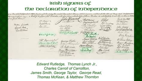 Irish Signers Of The Declaration Of Independence • Irish Traditions A Tipperary Store