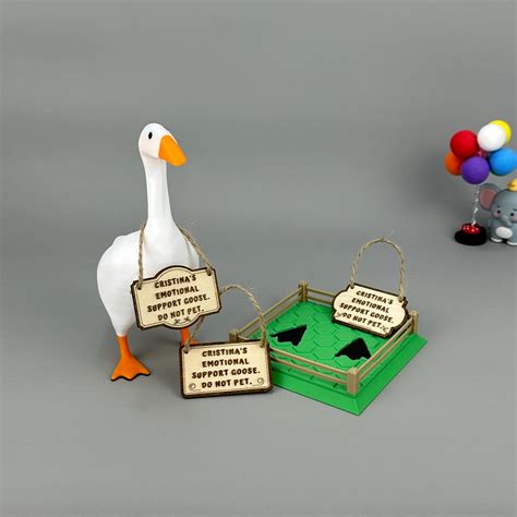Emotional Support Goose Desk Buddy Magnetic Goose With Custom Wooden
