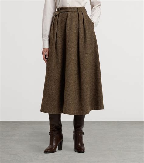 Ralph Lauren Collection Brown Birdseye Tweed Evilyn Maxi Skirt Harrods Us