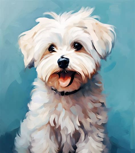 Pintura Para Perros Por Números Perro Maltés Kits De Pintura Incluye