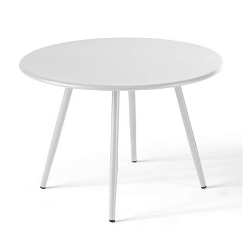 Table Basse Ronde En Métal Blanche Truffaut