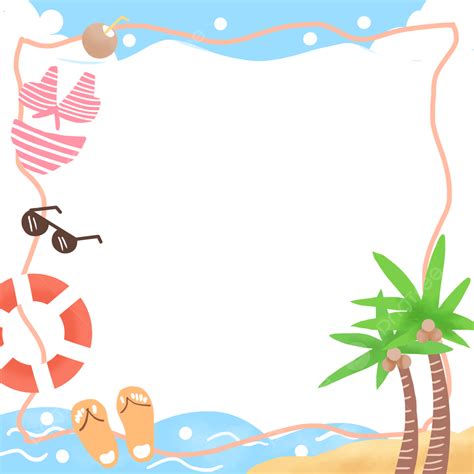 Summer Seaside Holiday Border Summer Seaside Vacation Png