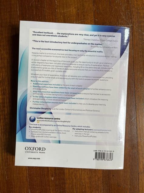Introduction To Econometrics 5th Edition Christopher Dougherty