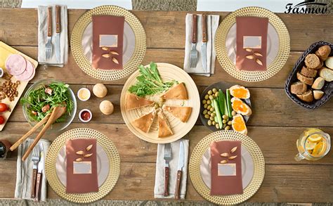Fasmov 12 Pack Plastic Charger Plates 13 Inches Round Plate Chargers