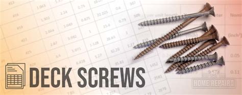 Deck Screw Size Chart Sizes And How To Pick The Right Type Home Repair Geek