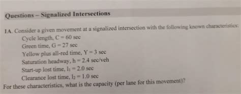 solved questions signalized intersections 1a consider a
