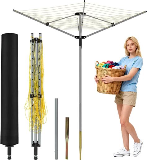 Tonchean 165 Feet Clothesline Outdoor Umbrella Drying Rack