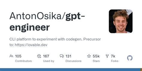 Github Antonosikagpt Engineer Cli Platform To Experiment With Codegen Precursor To