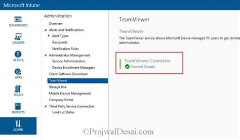 Enable Teamviewer Connector Within Microsoft Intune