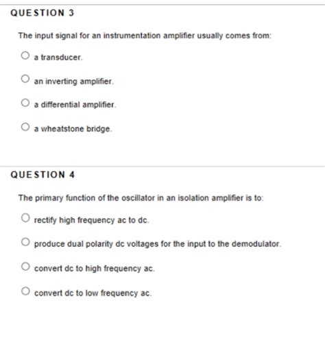 Solved QUESTION The Input Signal For An Instrumentation Chegg Com