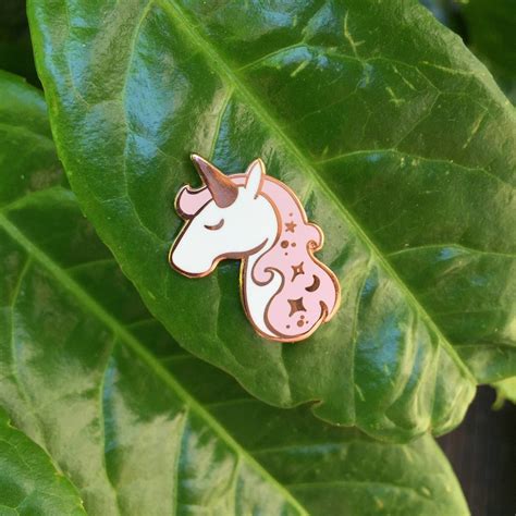 Unicorn Enamel Pin Pink Magical Pin White Unicorn Pin Etsy