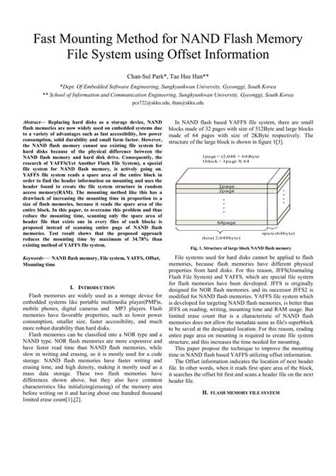 Pdf Fast Mounting Method For Nand Flash Memory File System Using