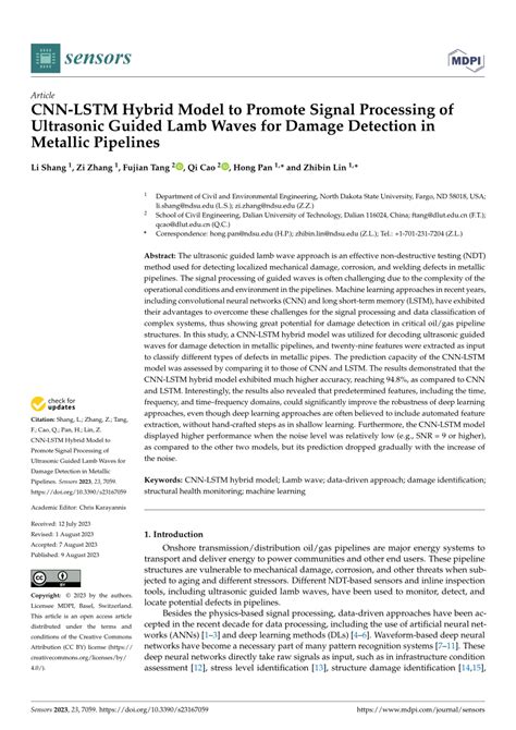 Pdf Cnn Lstm Hybrid Model To Promote Signal Processing Of Ultrasonic Guided Lamb Waves For