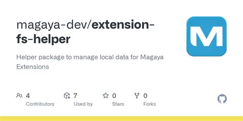 GitHub Magaya Dev Extension Fs Helper Helper Package To Manage Local Data For Magaya Extensions