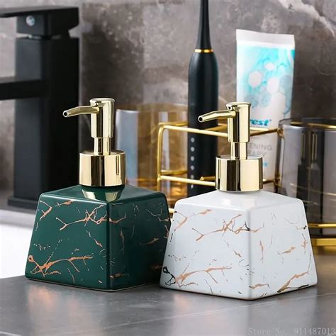 대리석 질감 액체 샴푸 세라믹 병 미국 스타일 홈 로션 병 디스펜서 호텔 욕실 용품 250ml 1 개 Aliexpress