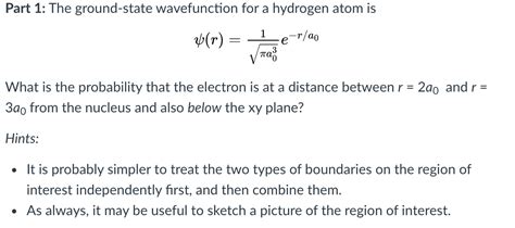 Solved Ο Part 1 The Ground State Wavefunction For A