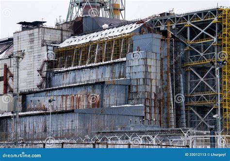 Chernobyl Reactor 4 Sarcophagus Detail Stock Image Image Of Power
