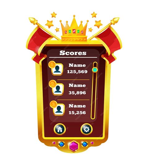 Premium Vector | Element of the game interface computer game popup window with main menus panel ...