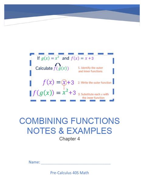 Combining Functions In Pre Calculus Pdf Function Mathematics