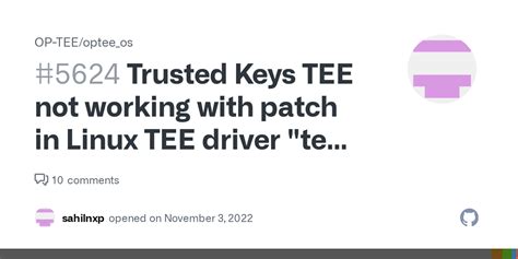 trusted keys tee not working with patch in linux tee driver tee add