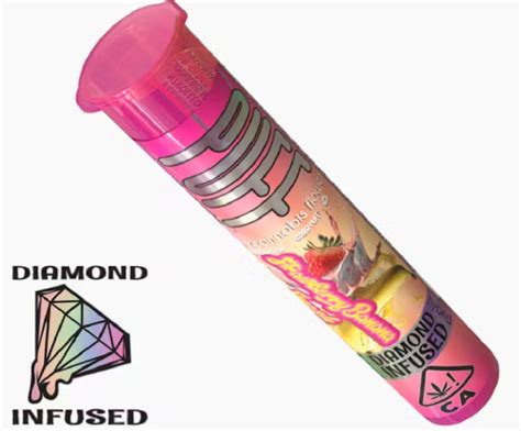 Strawberry Banana Smash Diamond Infused Pre Roll Hybrid Puff
