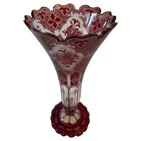 Antique Ruby Cut Bohemian Glass 19th Century For Sale At 1stdibs