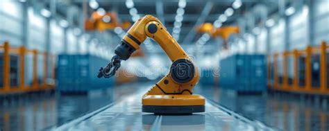 Industrial Robotic Arm In Factory Setting With Advanced Automation