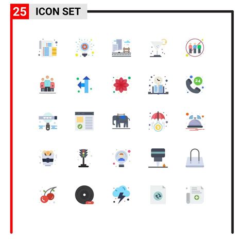 Set Of 25 Vector Flat Colors On Grid For Communication Ice City Glass