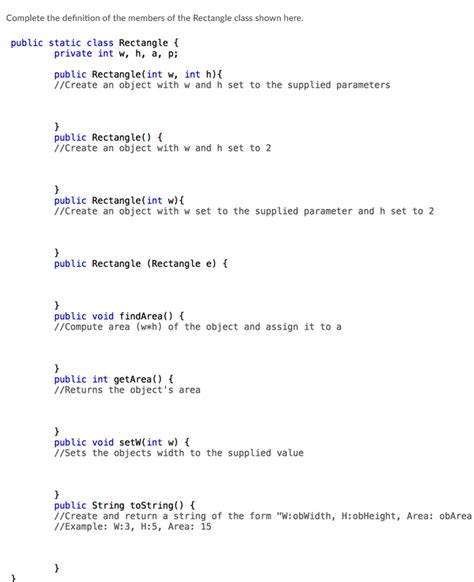 Solved Using Java Statements Complete The Definition Of The
