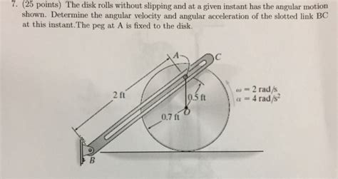 Solved The Disk Rolls Without Slipping And At A Given