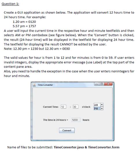 Solved Question 1 Create A Gui Application As Shown Below