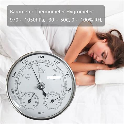 In Thermometer Hygrometer Barometer Temperature Humidity Tester Atmospheric Pressure Monitor