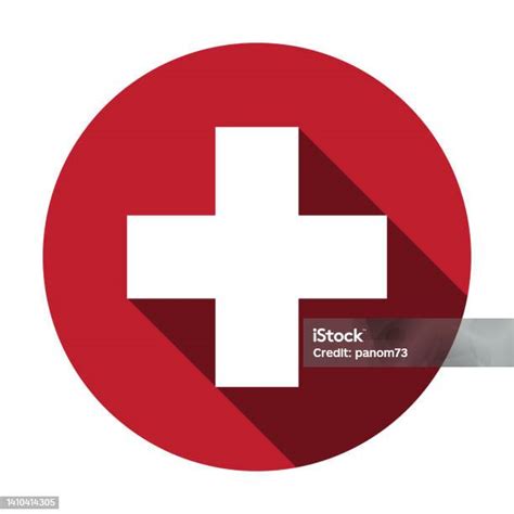 빨간 십자가 아이콘 벡터 그래픽 디자인 로고 웹 사이트 소셜 미디어 모바일 앱 Ui 일러스트 레이 션을위한 스위스 국기 기호 0