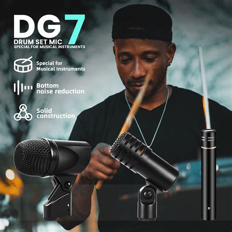 Drum Mic 7pcs Mic For Drum Set Microphone For Stage Performanc With Case Drum Microphone Kit