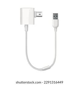 Usb Cable Connection Isolated White Illustration Stock Vector Royalty Free