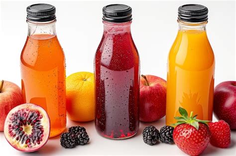 Assorted Fruit Juices Displayed Together Premium Ai Generated Image