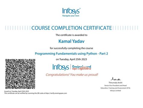 Kamal Yadav On Linkedin Python Infosysspringboard Infosys