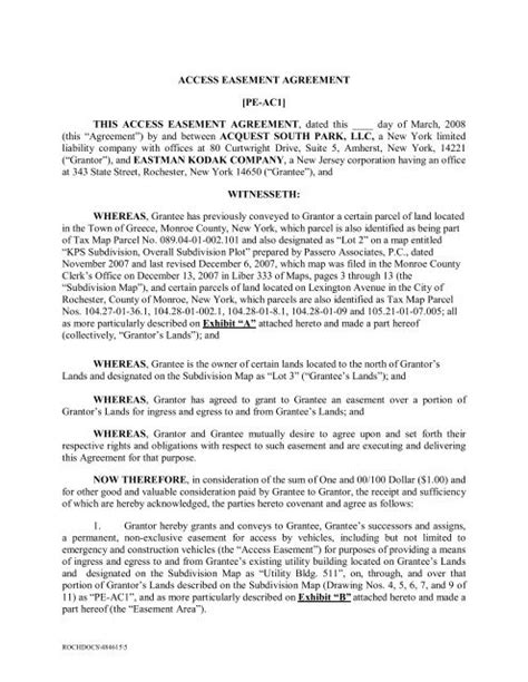Access Easement Agreement
