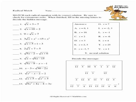 Adding And Subtracting Radicals Worksheet Chessmuseum Template Library Algebra Worksheets