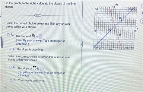 Solved On The Graph To The Right Calculate The Slopes Of Chegg