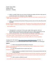 Protist Worksheet 1 Docx Name Imani Allen Section 034 Exercise 4 Protists 1 What Is A