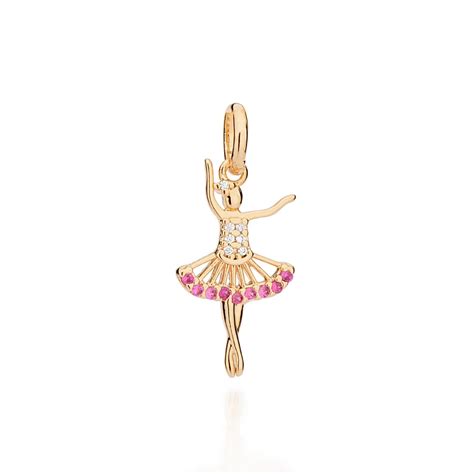 Pingente Bailarina Folheado A Ouro 18k Com Zircônias 542784 Mary