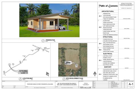 Proposed Single Storey Residential Building Plans And Specifications