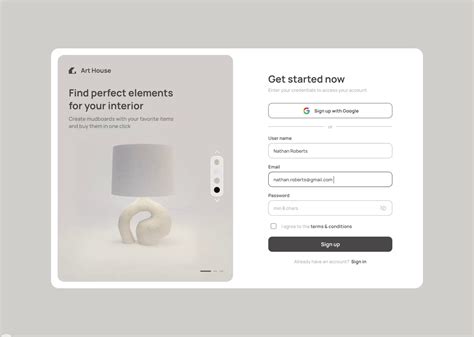daily ui 001 sign up page by anastasia velikaya on dribbble