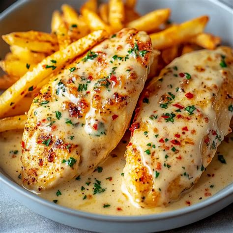 Irresistible Spicy Creamy Garlic Parmesan Chicken And Fries