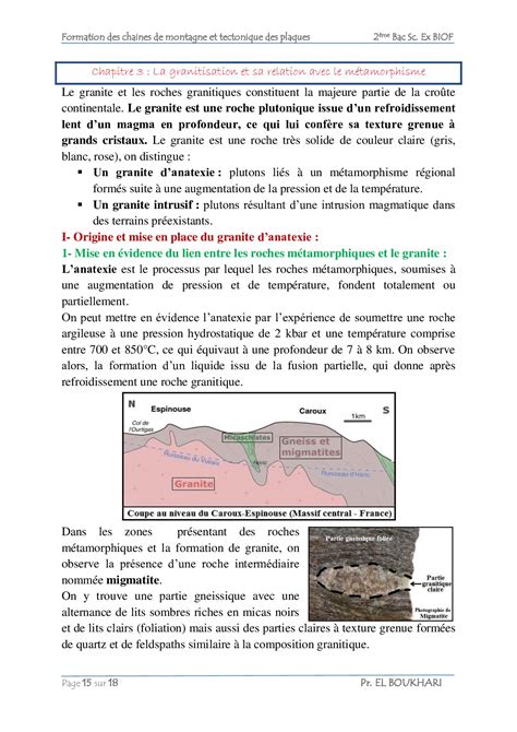 Les Phénomènes Géologiques Accompagnant La Formation Des Chaînes De