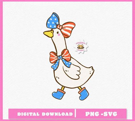 Coquette 4th Of July Goose Patriotic Clipart Svg Png Etsy In 2025