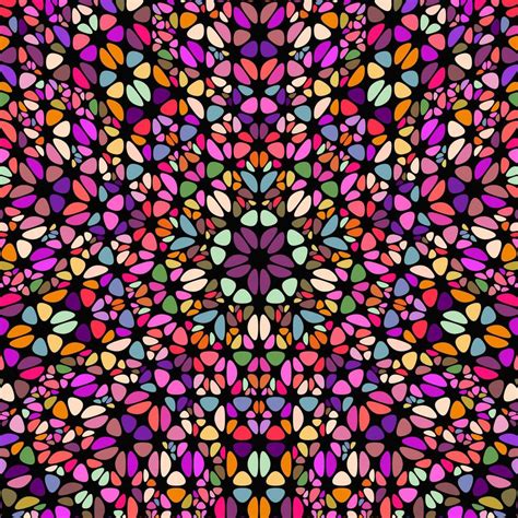 Geometrical Radial Mosaic Pattern Background Design Colorful Hypnotic Vector Art 38242089