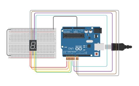 Circuit Design Counter Using Seven Segment Display Tinkercad